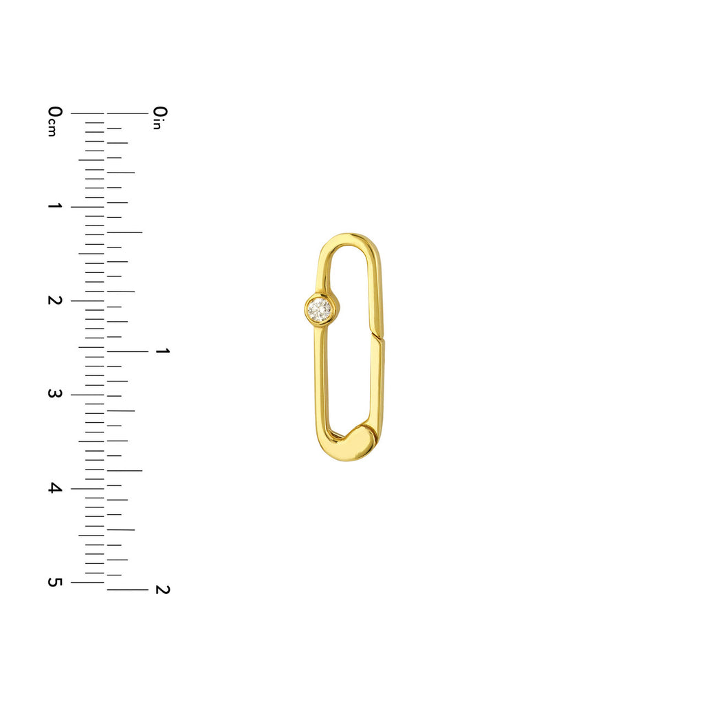 14k Gold Diamond Push Clasp Lock Connector Pendant Charm Hanger Bail ...
