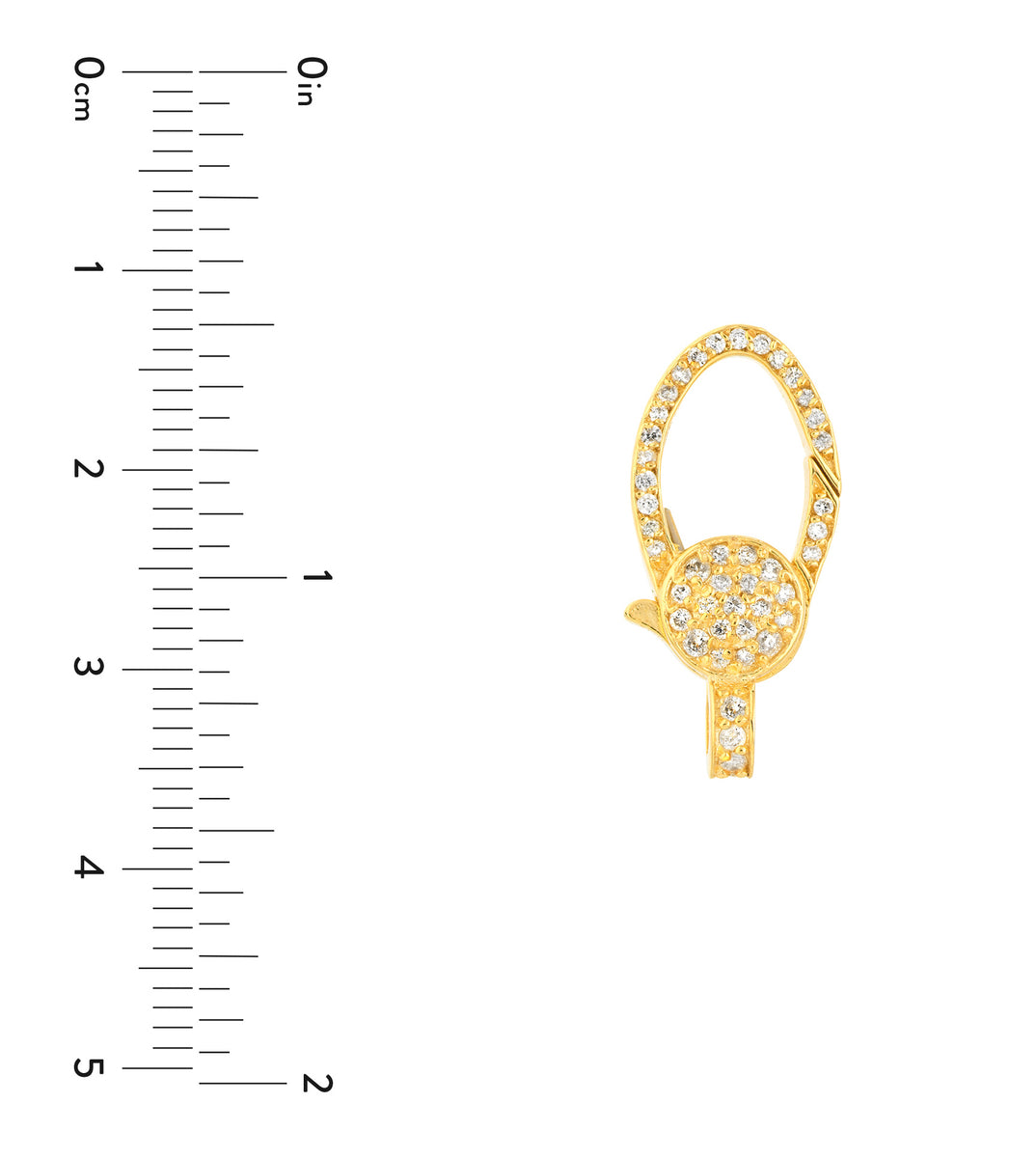 14k Gold Diamond Push Clasp Lock Connector Pendant Charm Hanger Bail ...